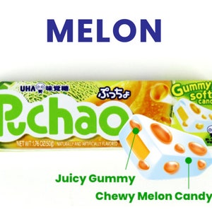 Uha Mikakuto Japan Puchao Chewy Candy 6 Pack Set 50g 10 Pc Ea Strawberry, Grape, Melon, Mango ...