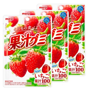 Japanese Gummy Candy Meiji Snacks,fruit Juice 100%, Grape, Mandarin Oranges Strawberry, 1.8 ...