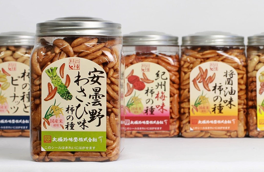 Japanese Popular Snack Kaki No Tane Ohashi POT SERIES Azumino Wasabi ...
