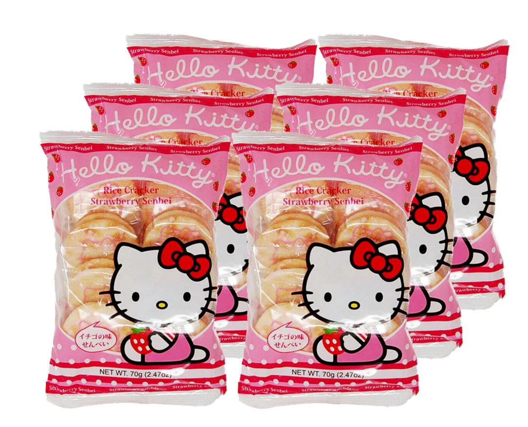 Senbei Hello Kitty Strawberry Rice Crackers 2.47 Oz Free Shipping - Etsy