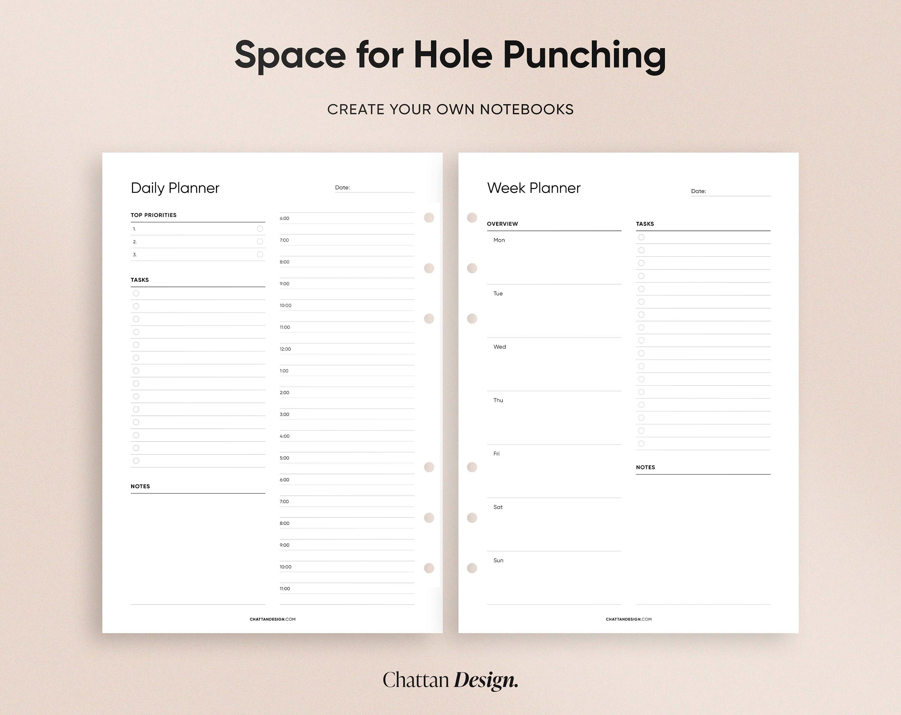 Daily, Weekly, Monthly Planning Printable Page Templates, Planner ...