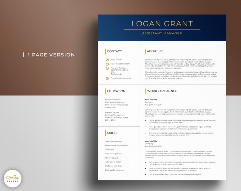 Professional & Modern Resume Template, Resume Templates for Ms Word ...
