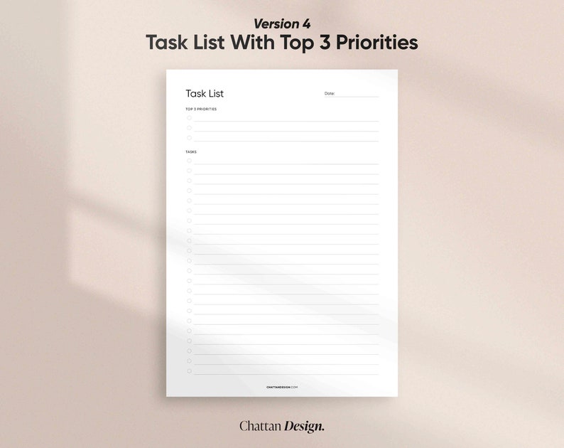Minimalist to Do List Template, Simple Productivity Tasks Printable ...