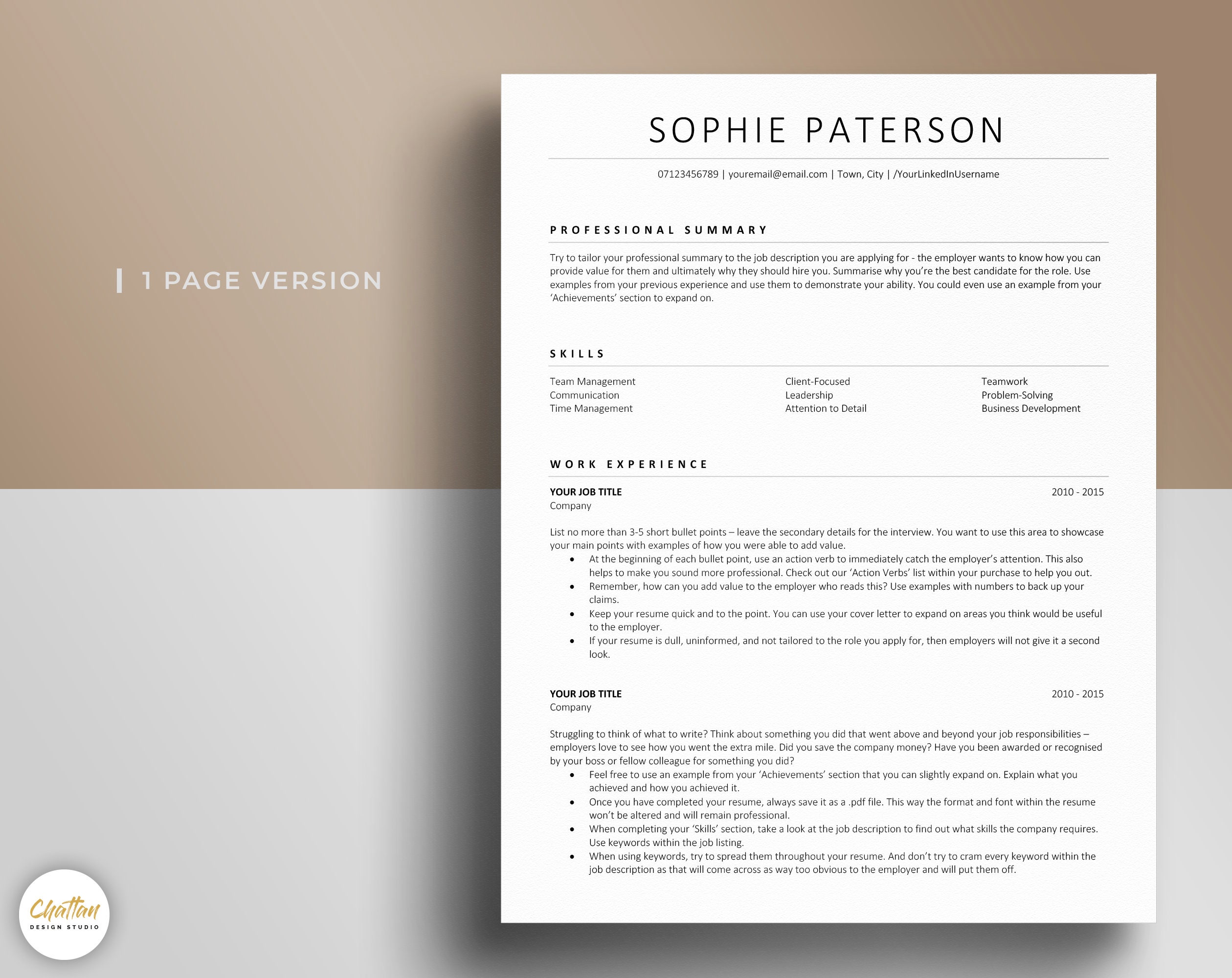 Classic ATS Optimized Resume Template Word ATS Friendly CV | Etsy