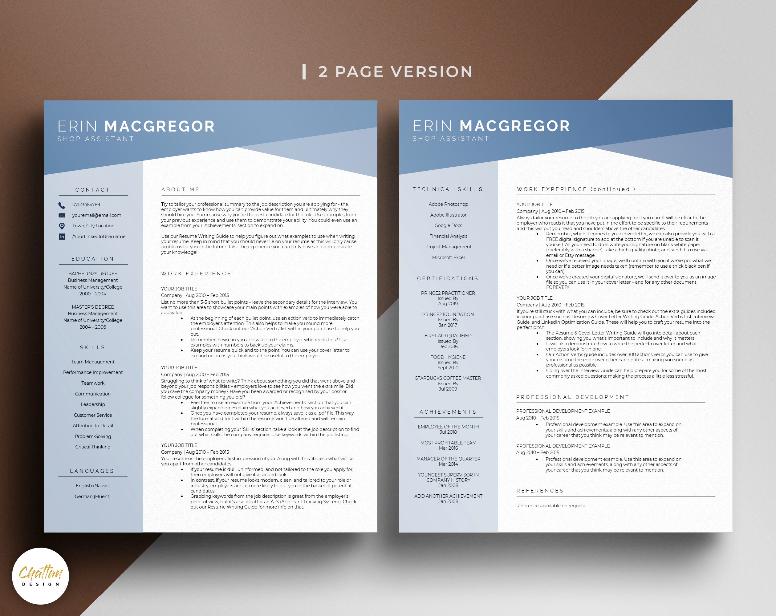 Creative & Modern Resume Template for Ms Word, Professional Clean ...