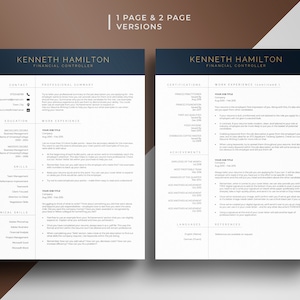 Executive Resume for Google Docs & Ms Word, Modern Resume, Google Docs ...