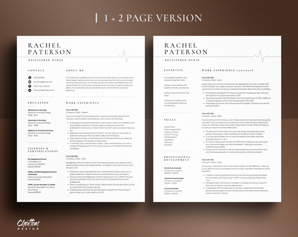 Nurse Resume Template for New Grad Students Registered Nurses Nursing ...