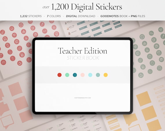 Teacher Digital Stickers in PNG Goodnotes Sticker Book | Etsy