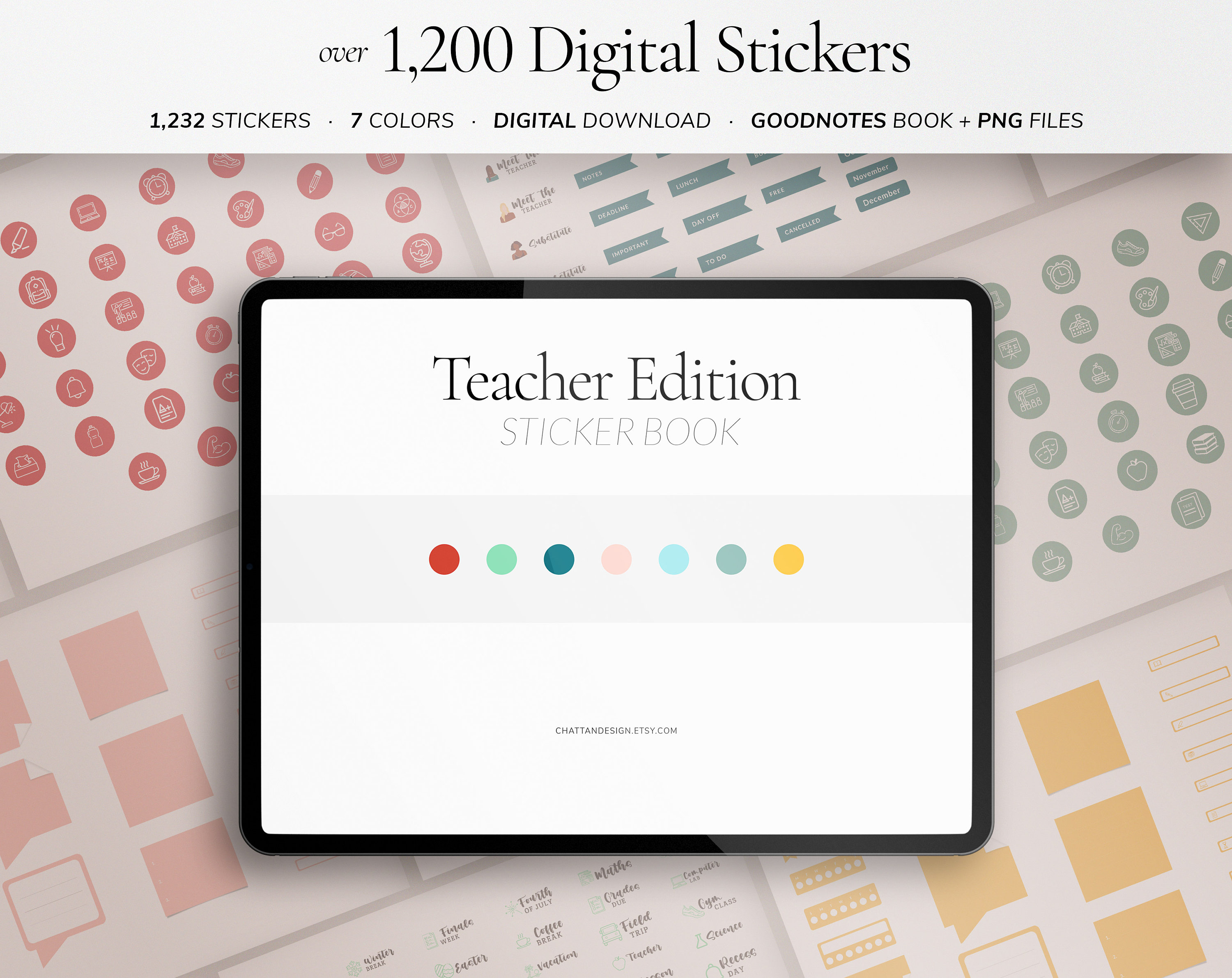 Teacher Digital Stickers in PNG Goodnotes Sticker Book Notability ...