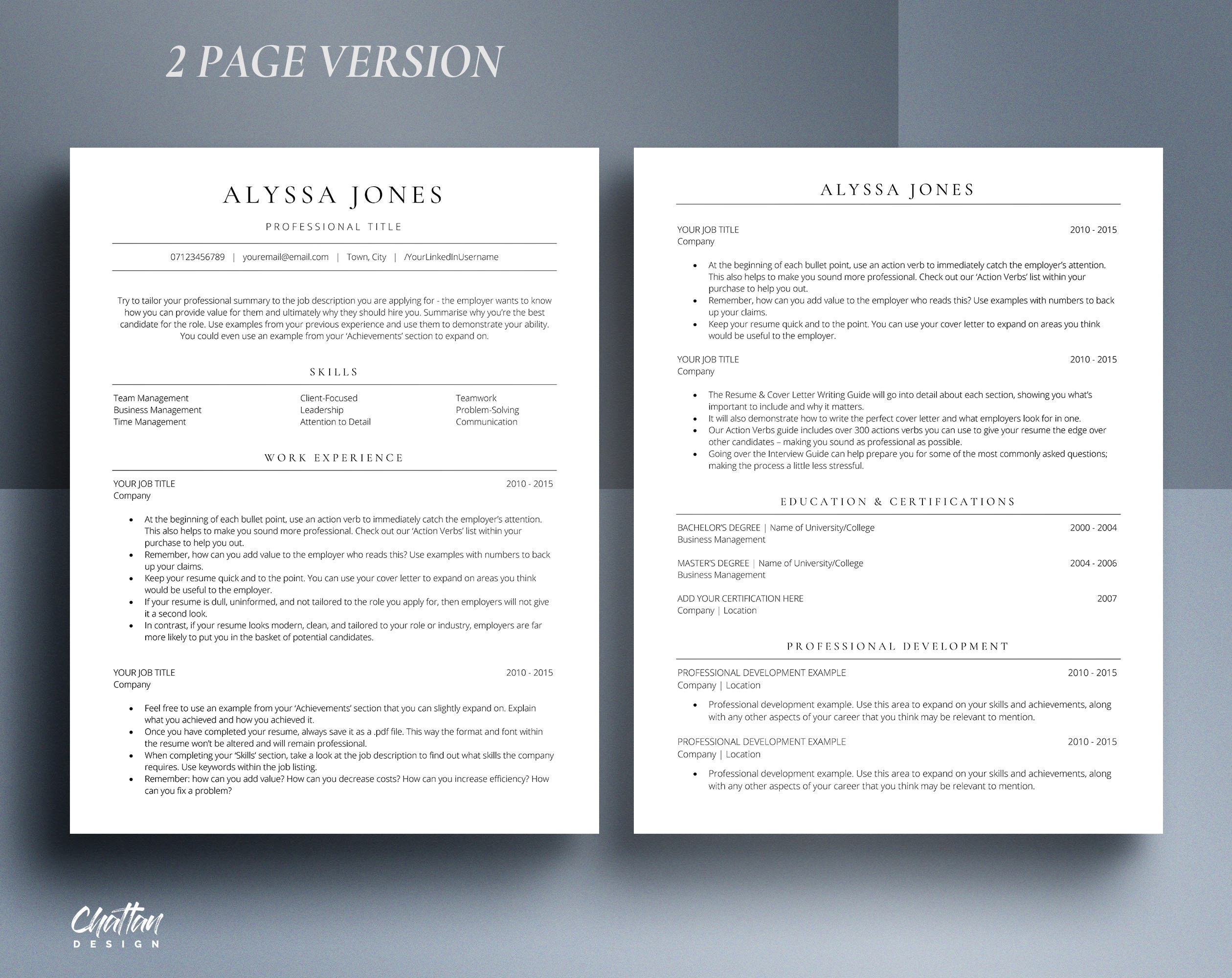 ATS Resume Template 2024, Ms Word & Mac Pages Optimized CV Document ...