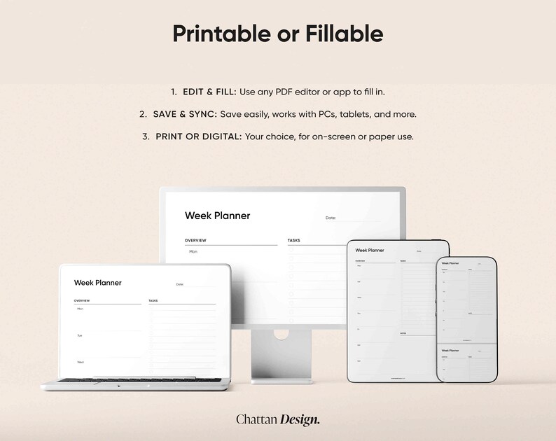 Weekly Planner Printable Week Schedule to Do List, Instant Download ...