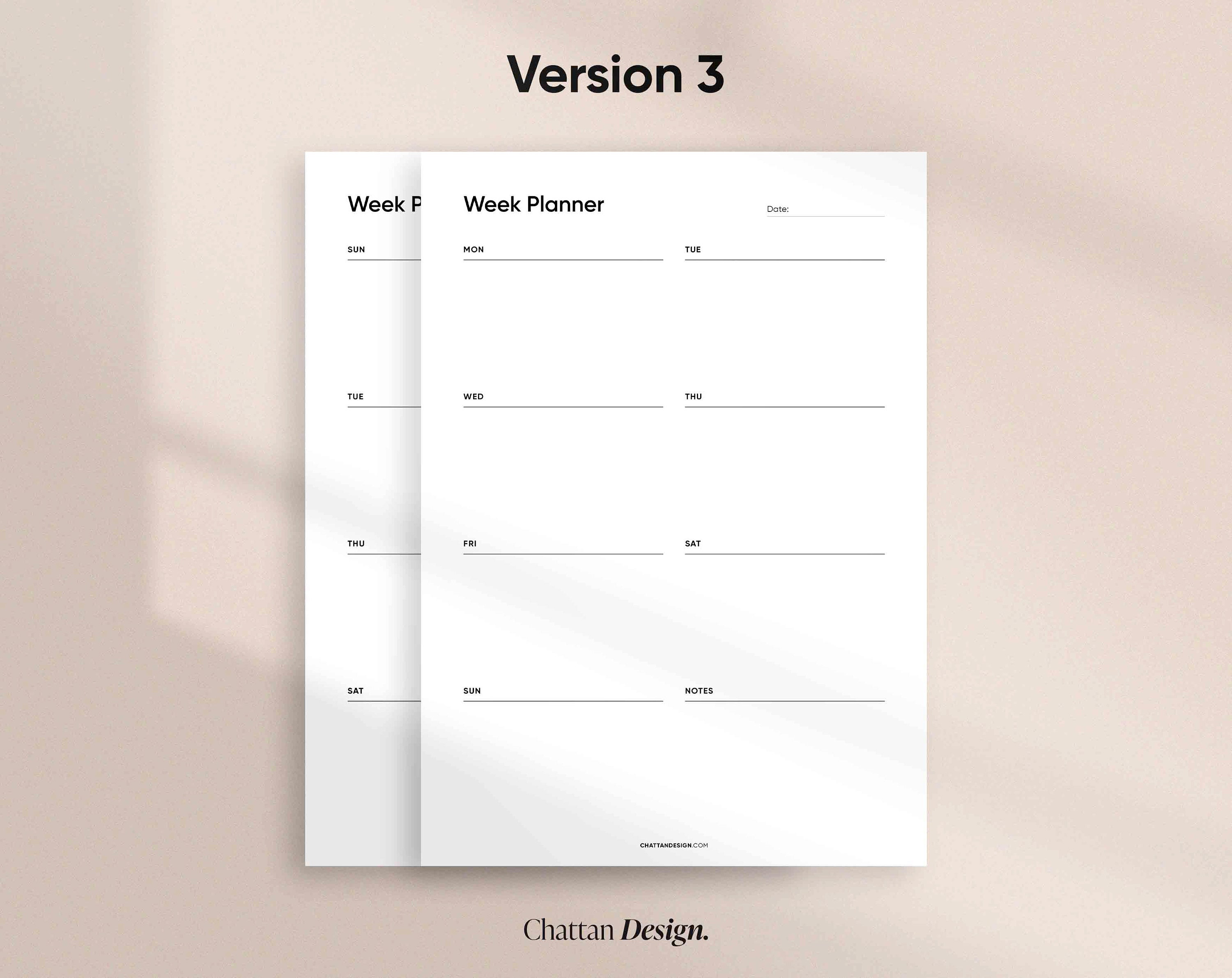 Week Planner in Printable & Digital Page Formats, Weekly Organizer ...