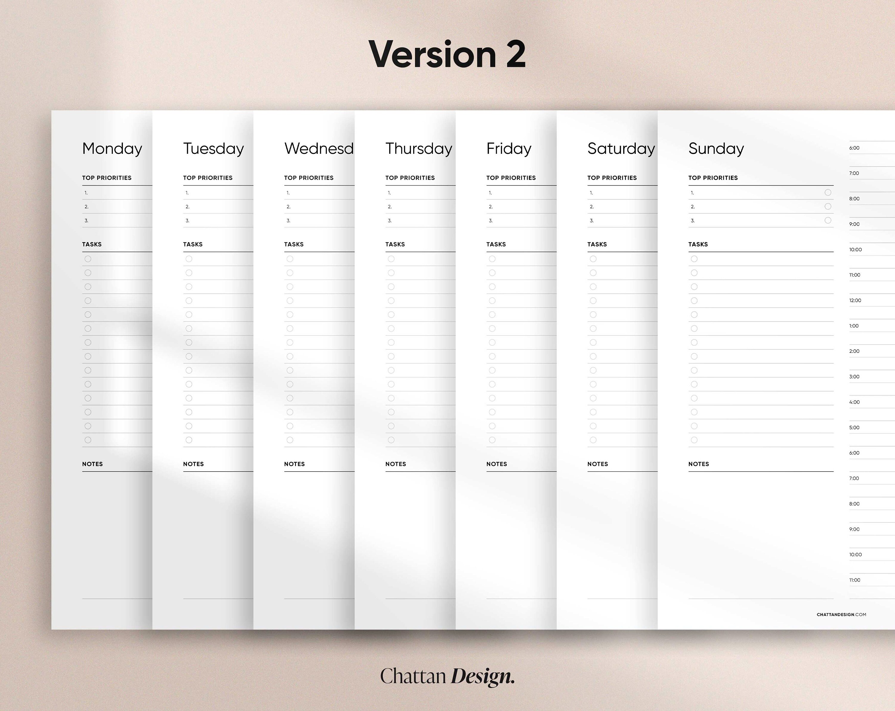 Minimalist Daily Planner Printable, Daily Task List, Productivity ...