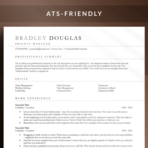 Executive Resume Template - Etsy