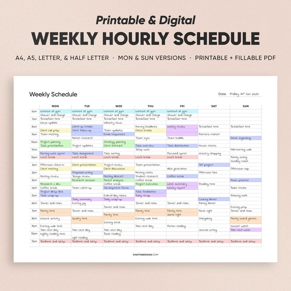 Daily Fillable Calendar - Etsy