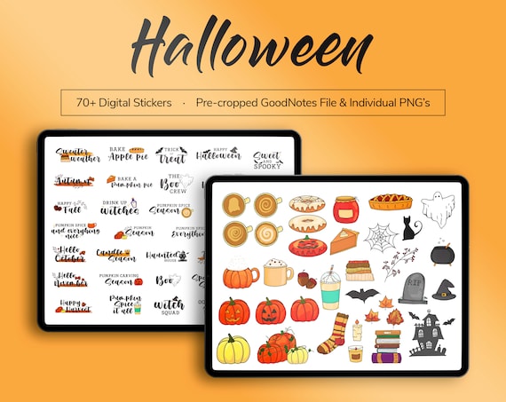 Paper digital planning digital sticker kit Halloween Precropped ...