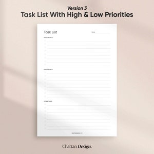 Priority to Do List, Productivity Task Template Digital Download ...