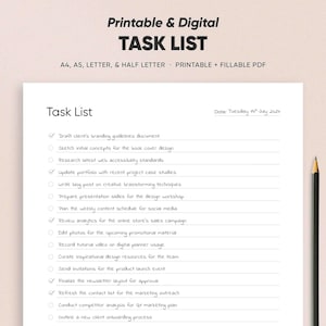 Efficient Task Planner Printable, Streamlined To-do Checklist PDF A4/a5 ...