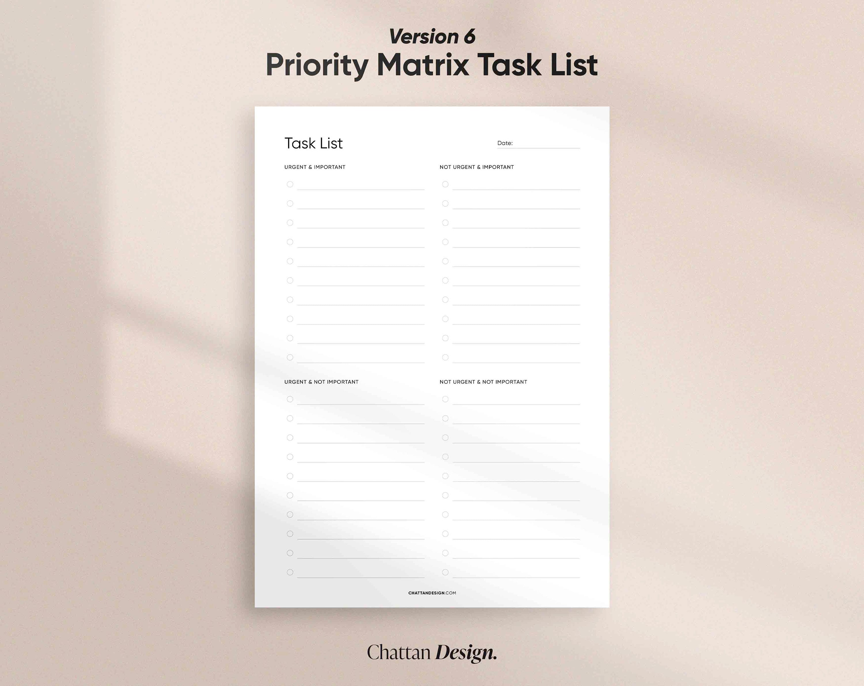 Top Priorities to Do List, Minimal Task Checklist Printable Template ...