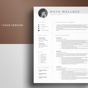 Two Page Resume Template Cover Letter & References Template for Ms Word ...