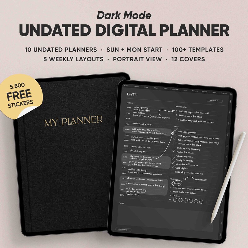 Undated Digital Planner - Etsy