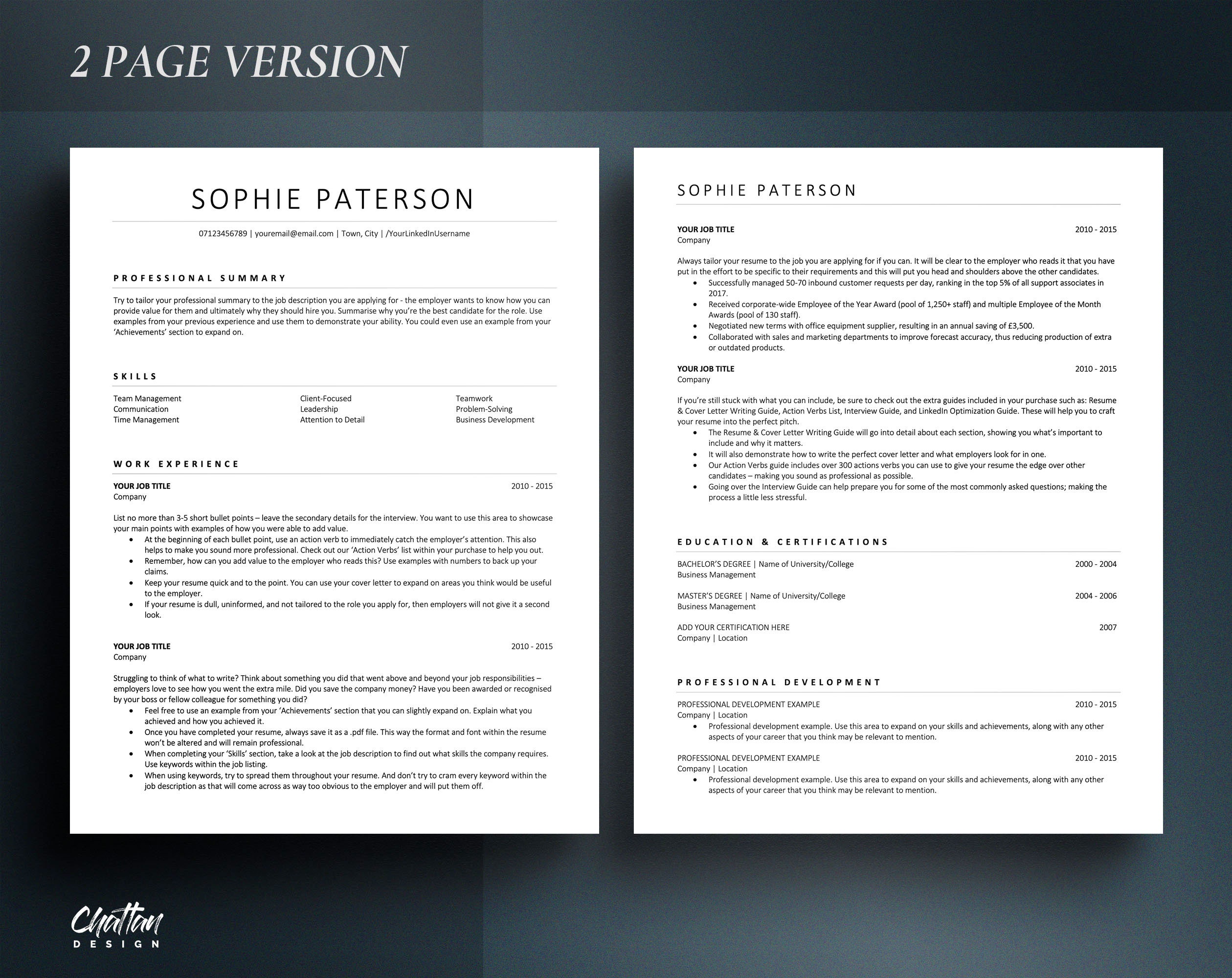 Classic ATS Optimized Resume Template Word, ATS Friendly CV Design ...