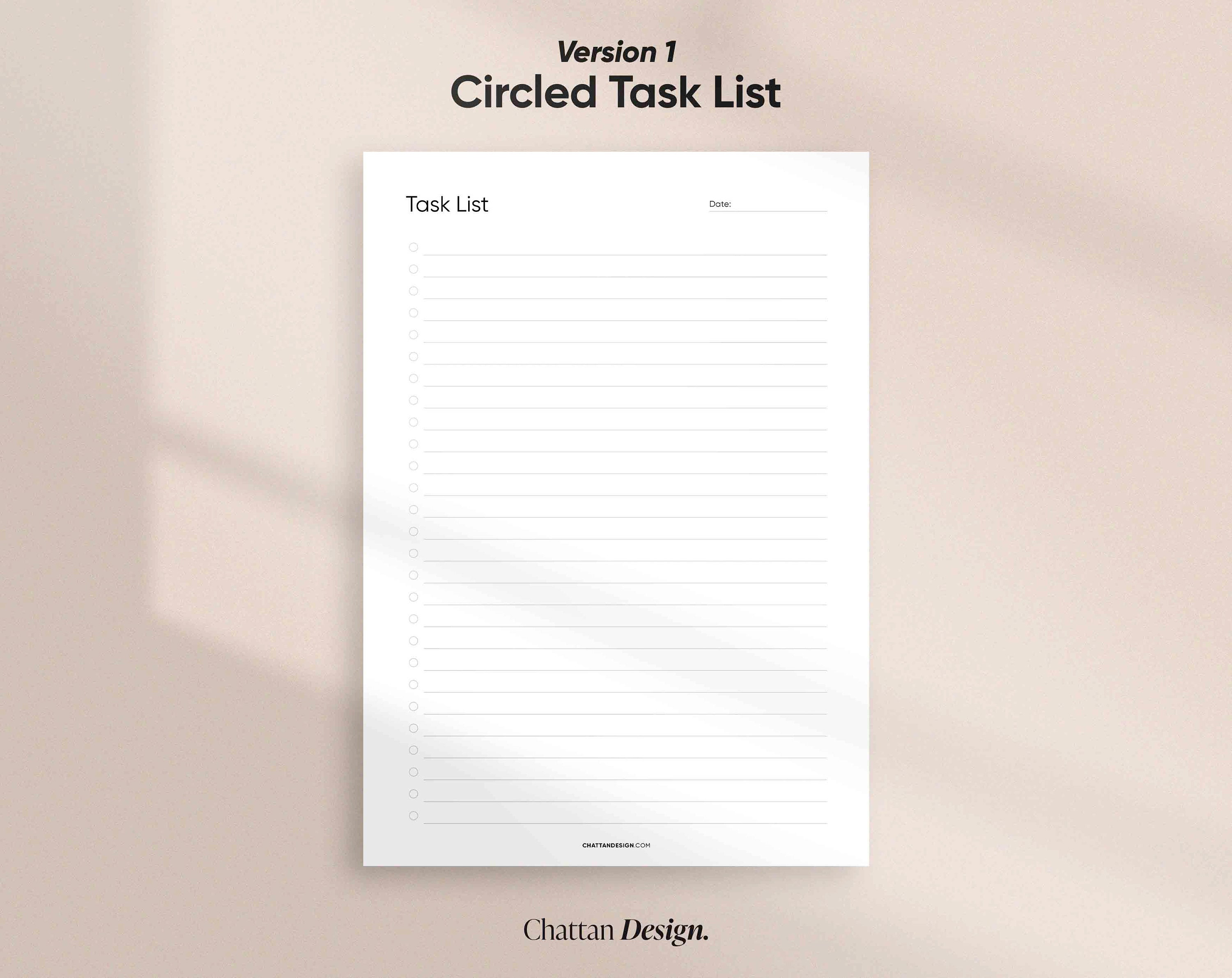 Minimalist to Do List Template, Simple Productivity Tasks Printable ...