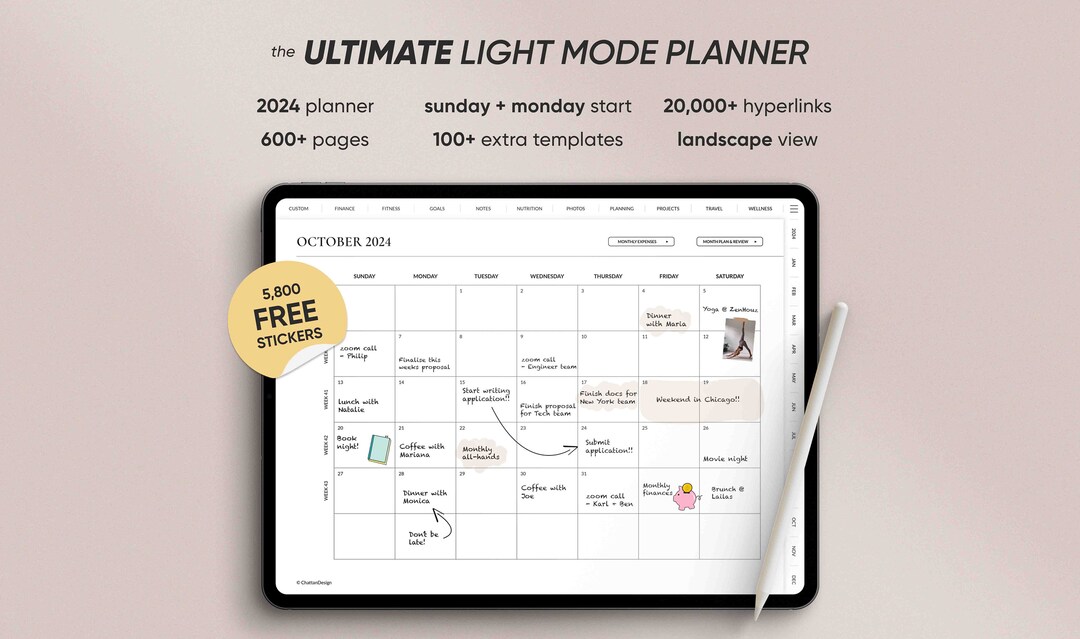2024 Ultimate Modern Digital Planner for iPad Daily Planning, Goodnotes ...
