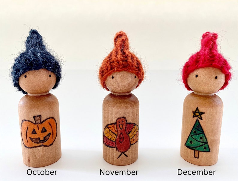 12 Months Peg Dolls - Etsy