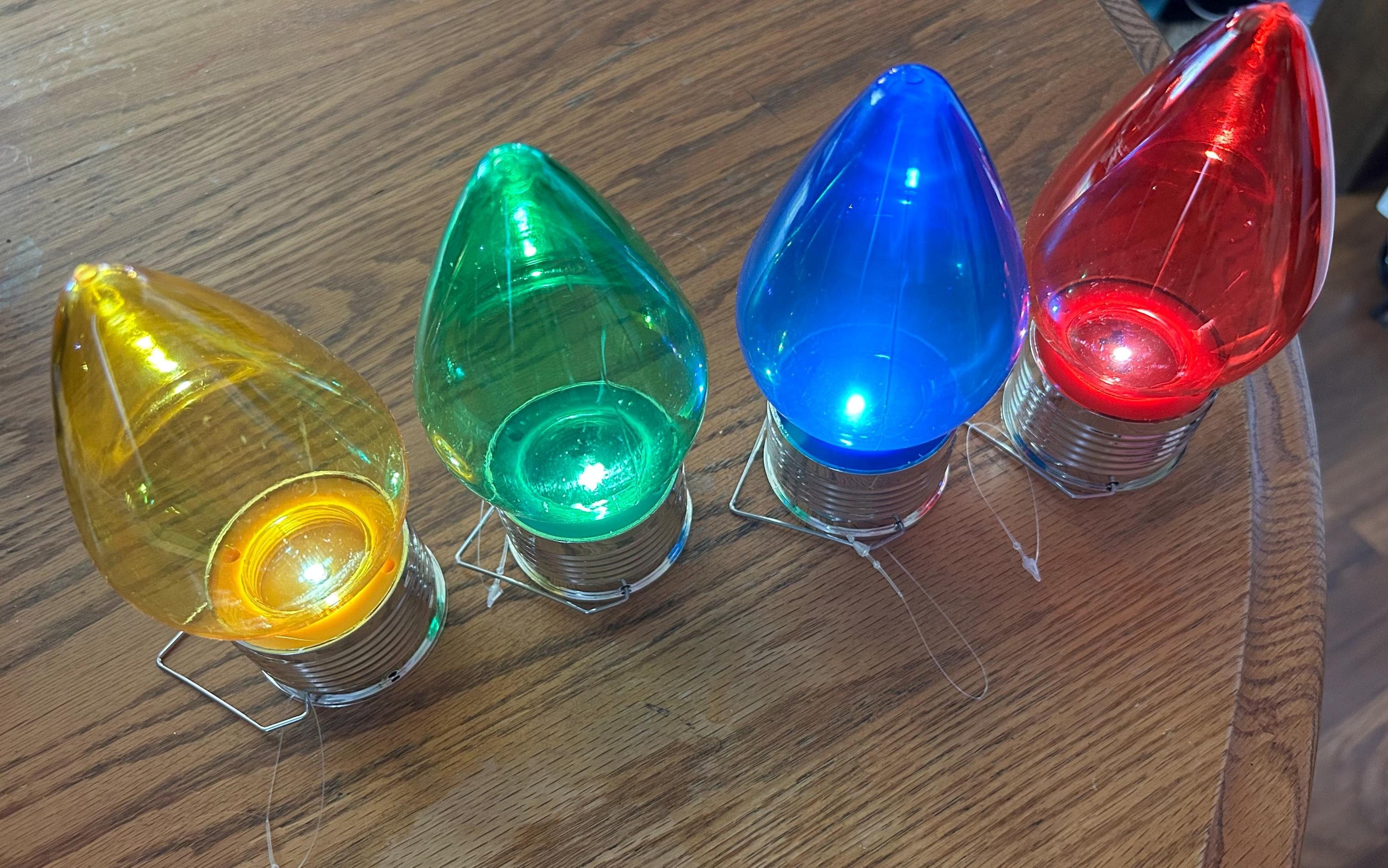 New Solar Christmas Bulb Lights ~ Customizable ~ Blue Red Green or ...