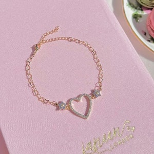 Gold Plated Princess Heart Bracelet/comes Beautifully Gift Wrapped ...