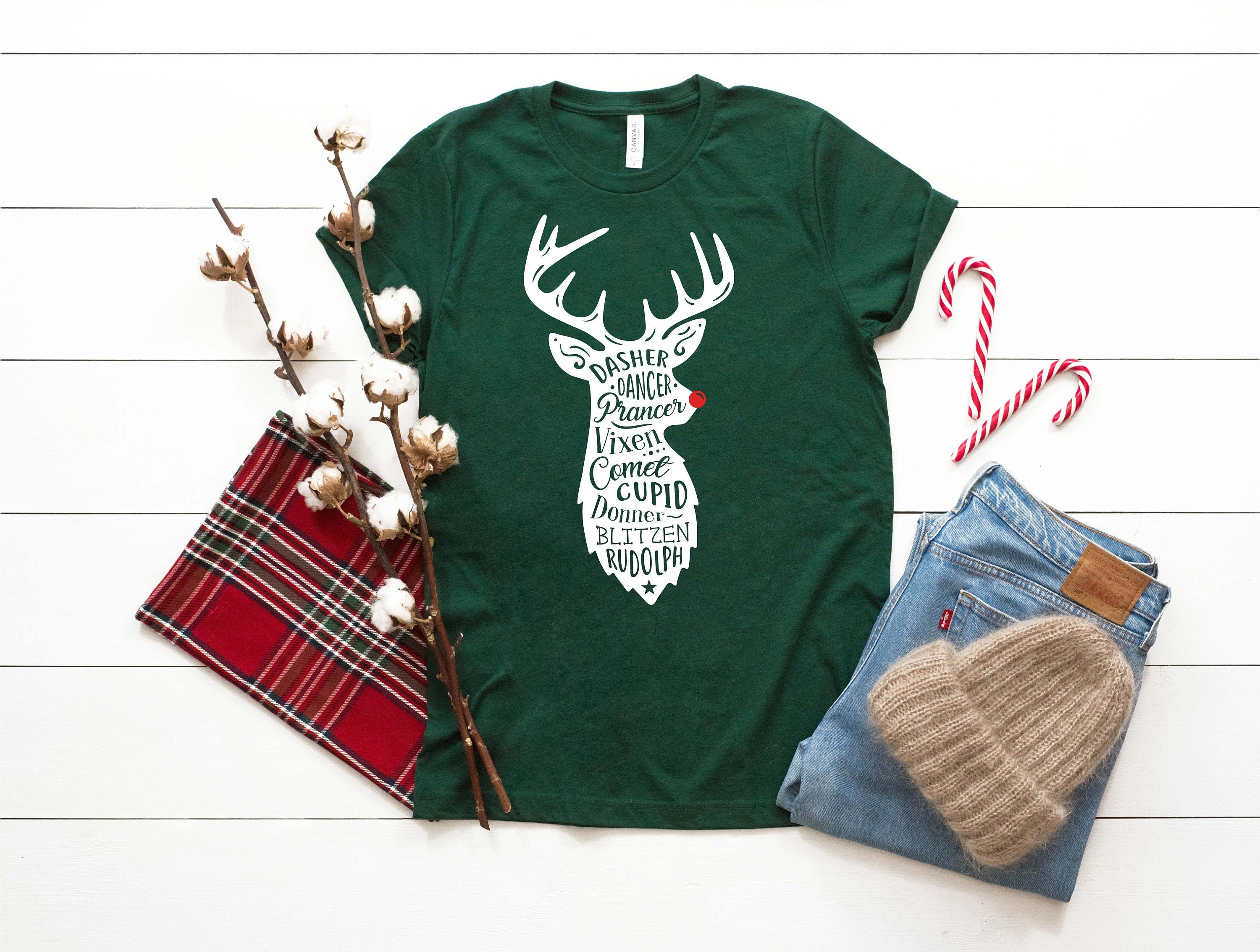 Santa's Red Nose Reindeers |dasher Prancer Vixen Comet Cupid Donne ...