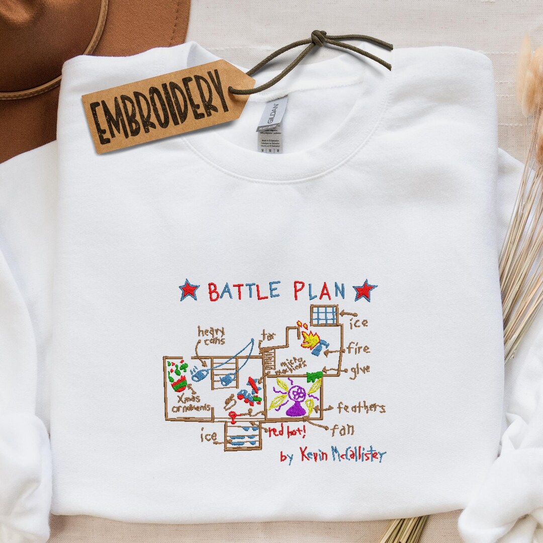 Embroidered Sweatshirt, Battle Plan Map Hoodie, Christmas Battle Plan ...