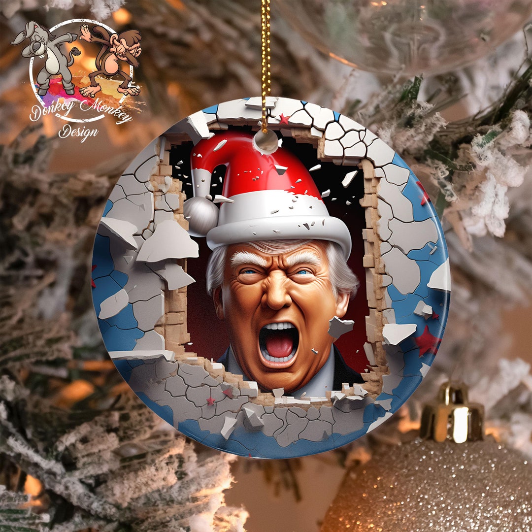 Trump Ornament, Funny Trump Ceramic Ornaments, Holiday Gift, Republican ...