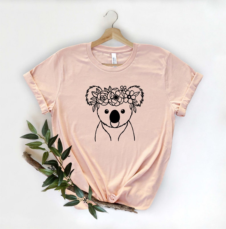 Floral Koala Shirt , Koala Lover Shirt , Floral Animal Shirt, Cute ...