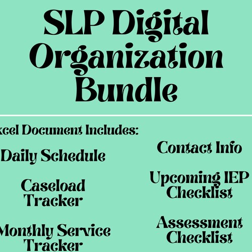 SLP Digital Organization Bundle - Etsy