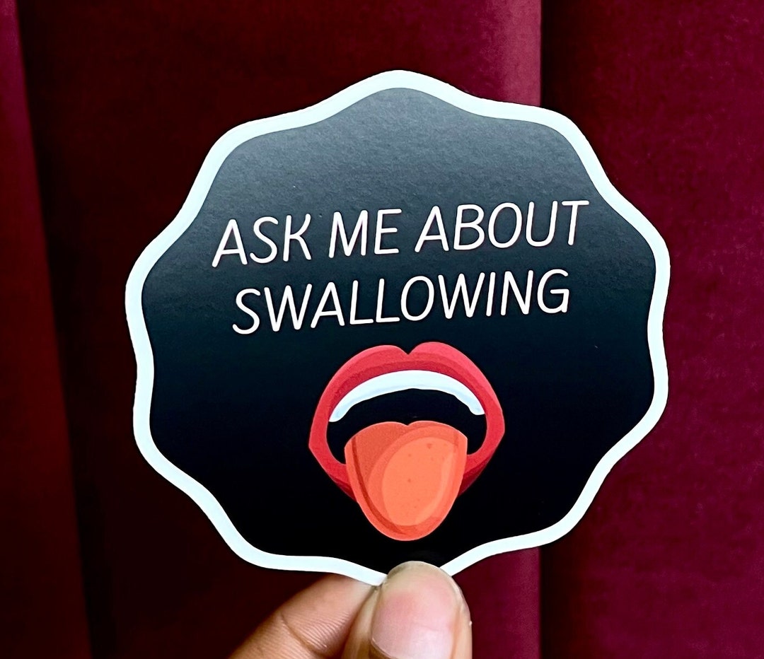 Ask Me About Swallowing Sticker (69), Swallowing Sticker, Slp Sticker ...