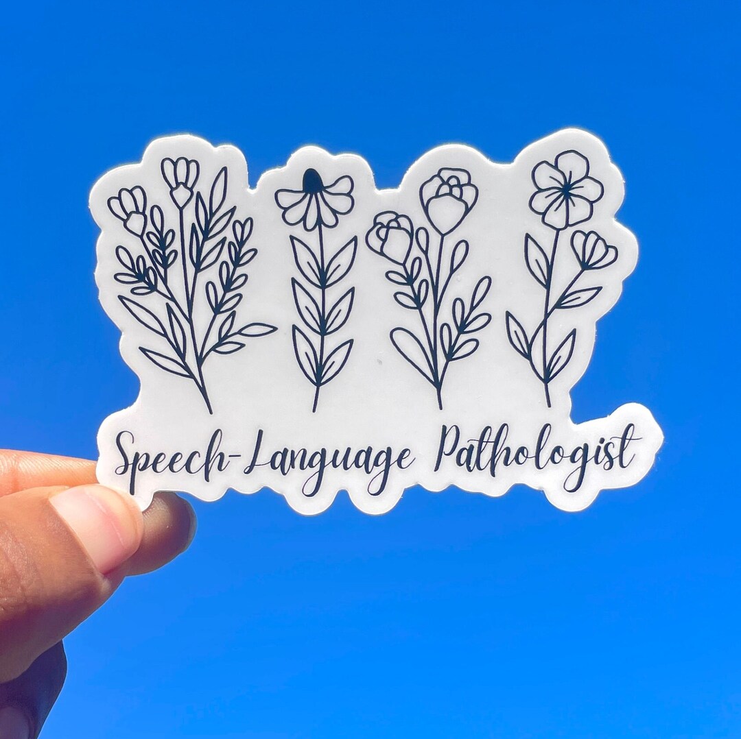 Floral SLP Sticker (106), Flower Sticker, Speech Pathologists, Speech ...