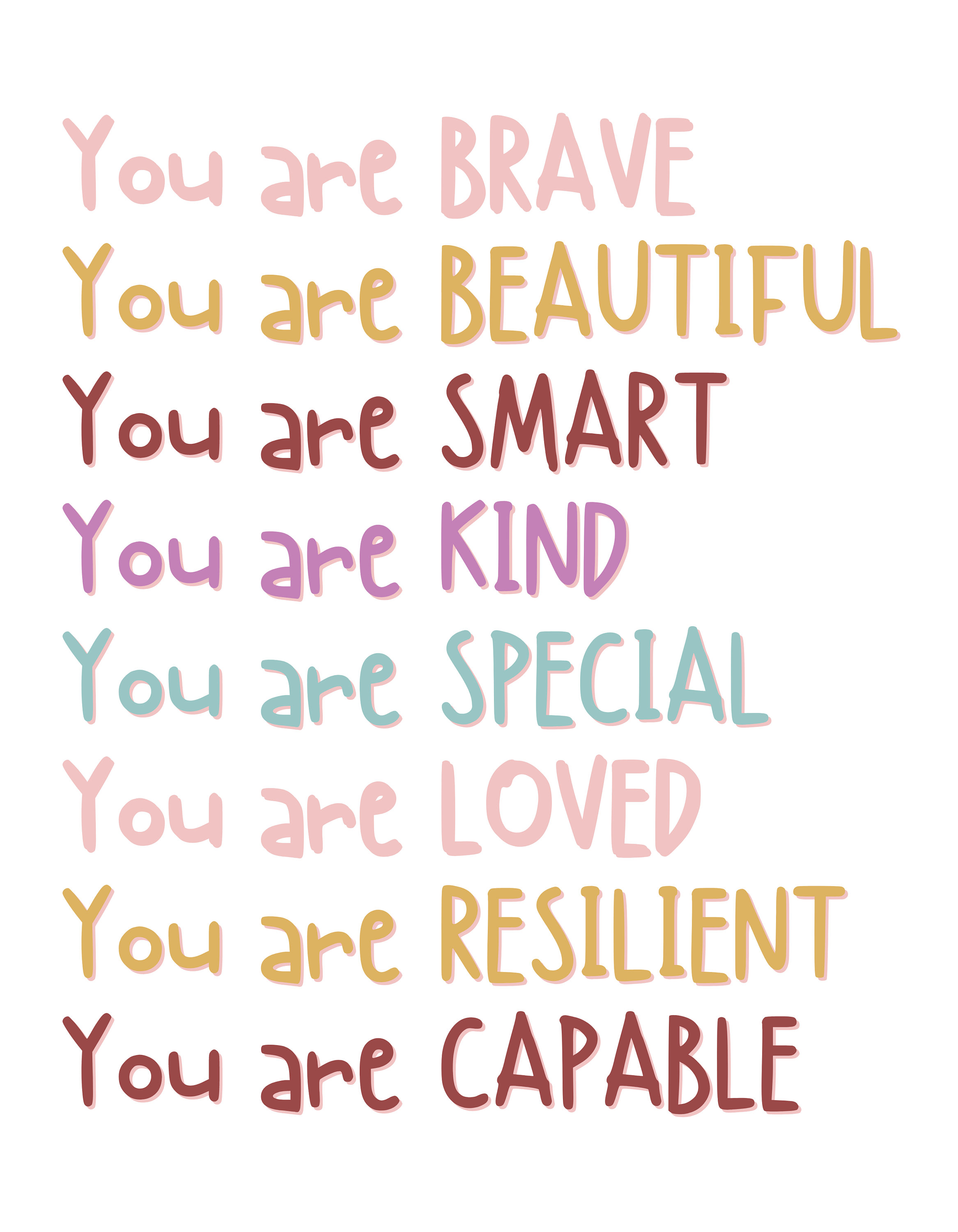 You Are... Affirmations Digital Poster - Etsy
