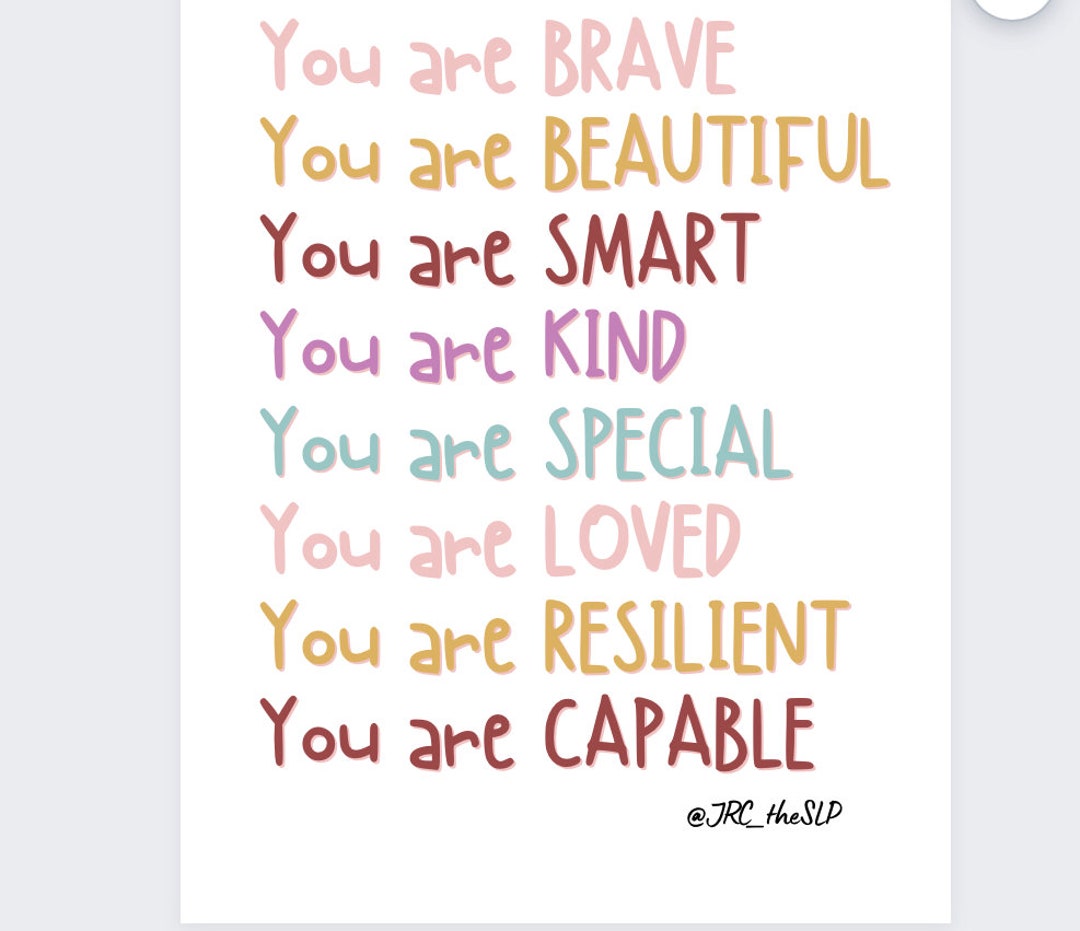 You Are Positive Affirmations PDF Digital Download, Room Decor, Office ...