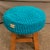 Crocheted Footstool, Padded Footstool, Round Footstool, Wooden ...