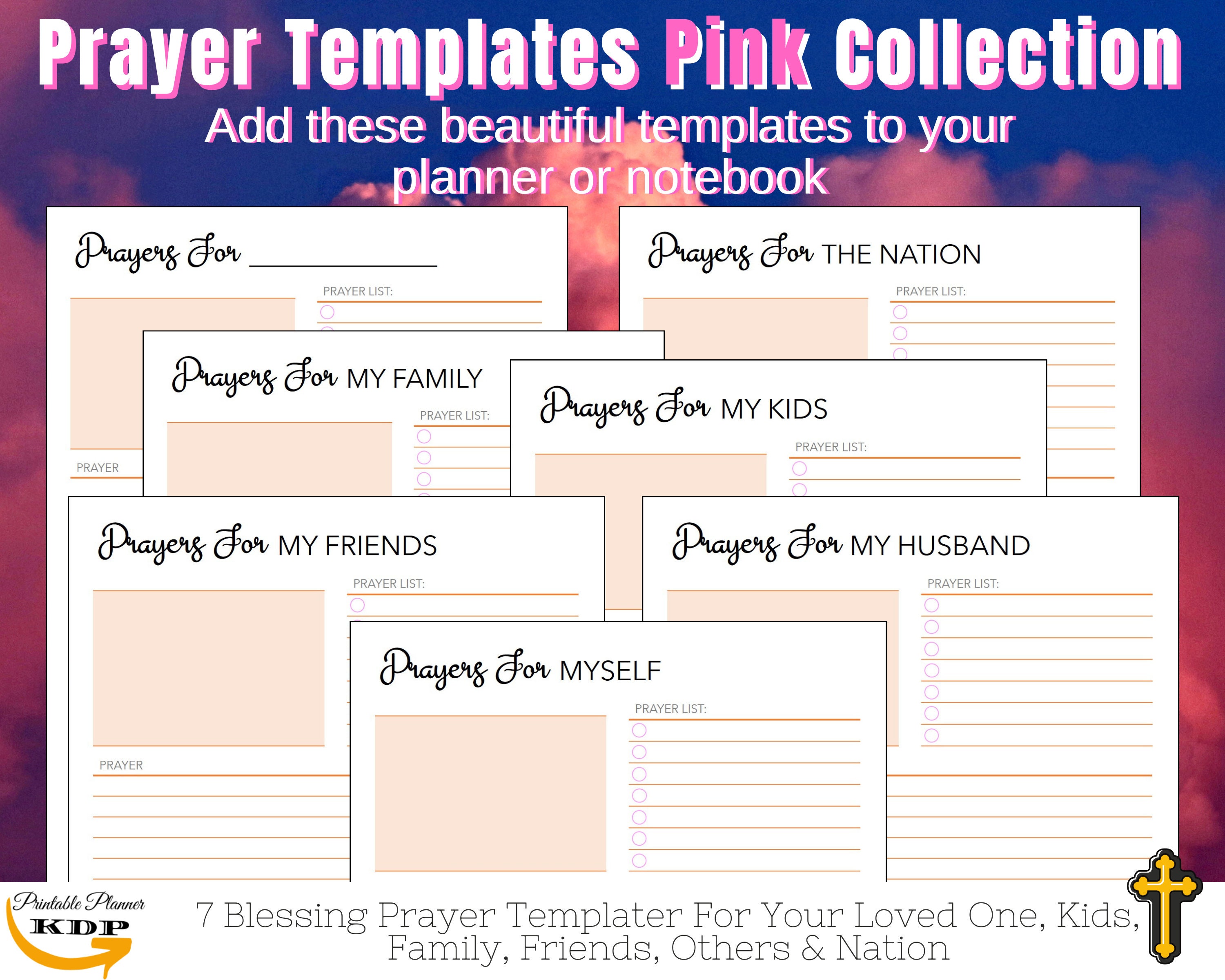 Printable Prayer for Templates, U.S. Standard Letter Size 8.5x11, PDF ...