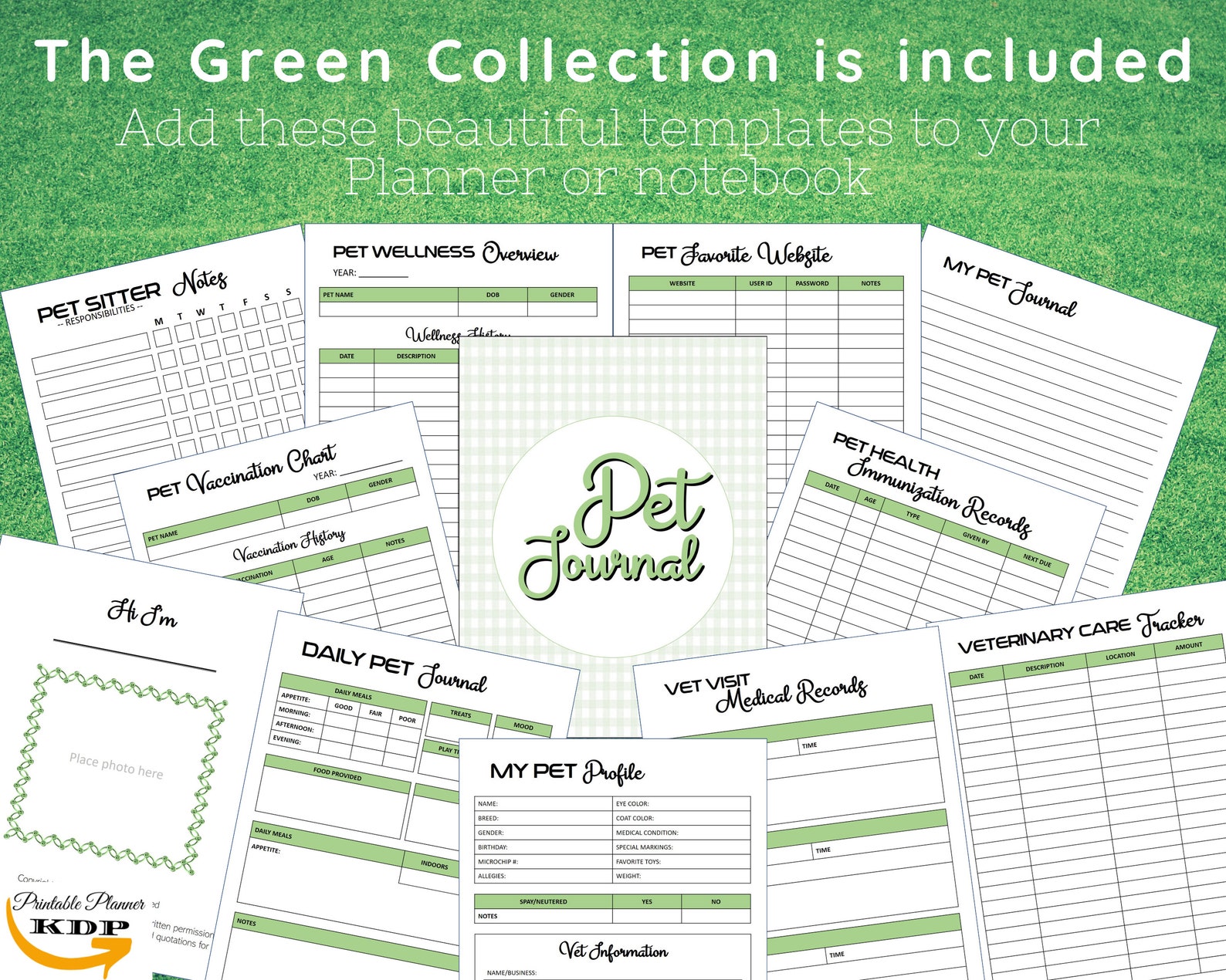 Printable Pet Journal Template Collection, Pet Wellness Care, Pet ...