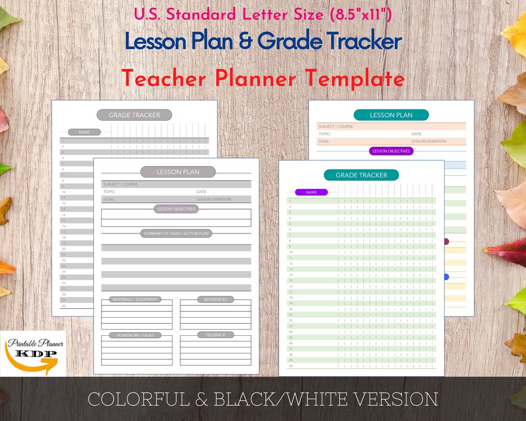 Teacher Planner Template, Teacher Lesson Plan Template, Printable ...