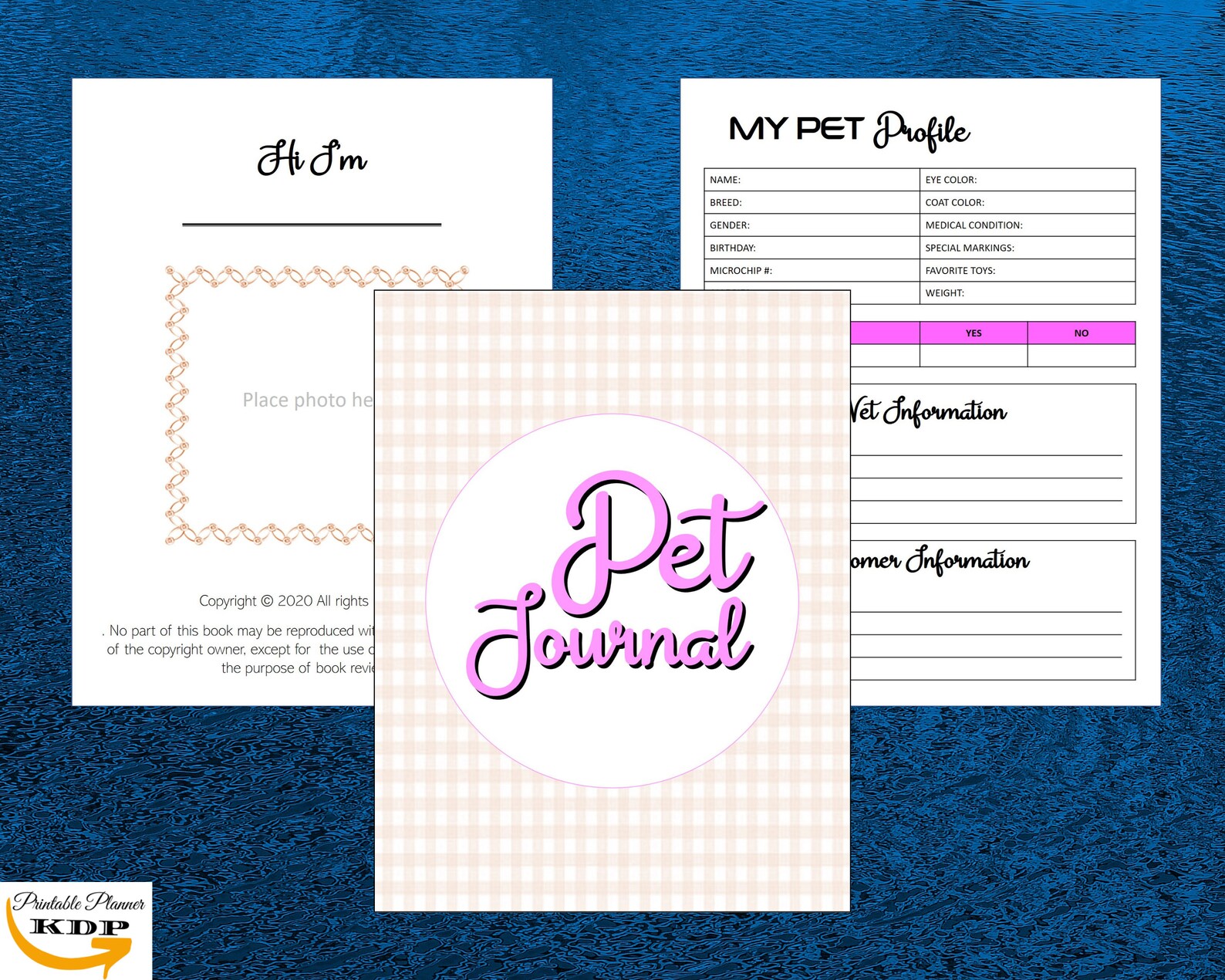 Printable Pet Journal Template Collection, Pet Wellness Care, Pet ...