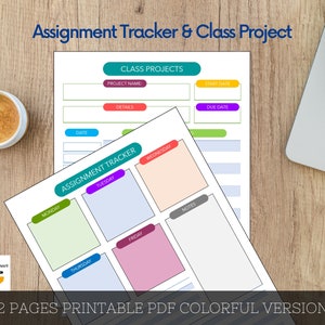 Printable Assignment Tracker, Class Project Tracker, Teacher Lesson ...