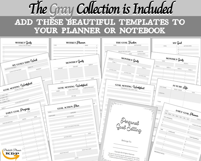 Goal Setting Planner & Journal Template Gorgeous Collection, Goal ...