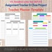 Printable Assignment Tracker, Class Project Tracker, Teacher Lesson ...
