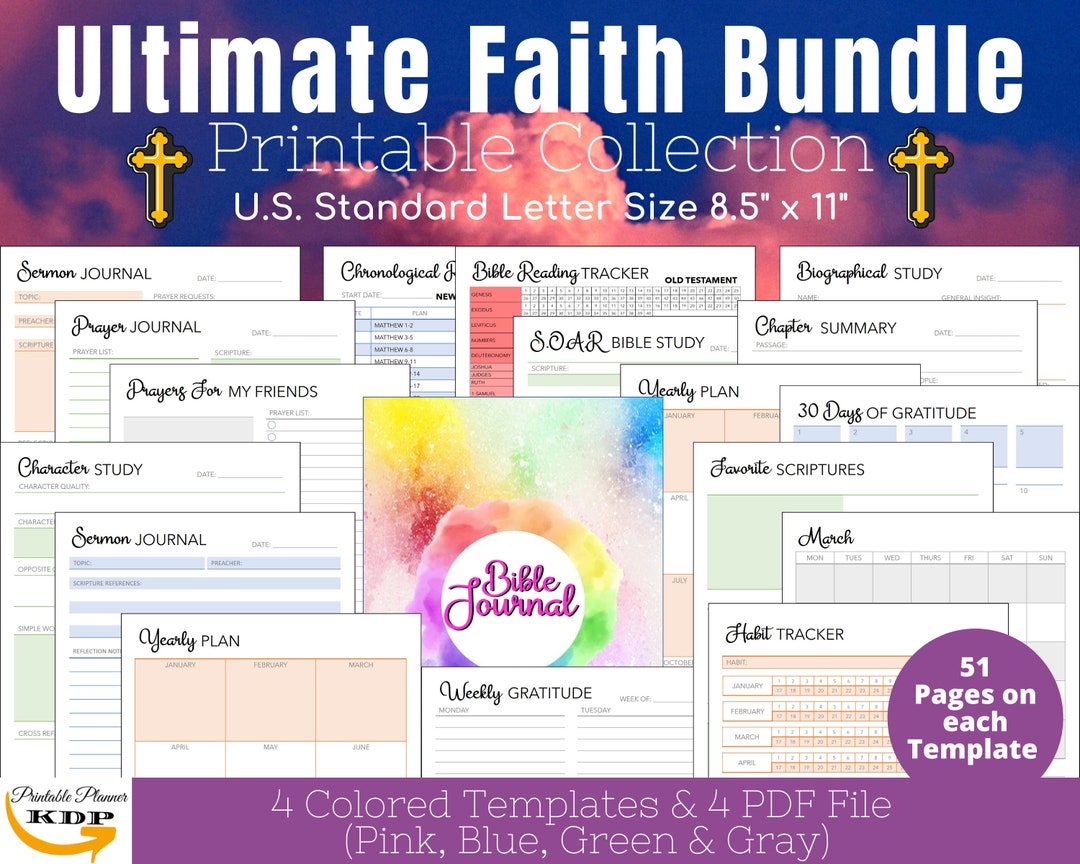Printable Ultimate Faith Bundle, Christian Faith Planner Inserts, Bible ...