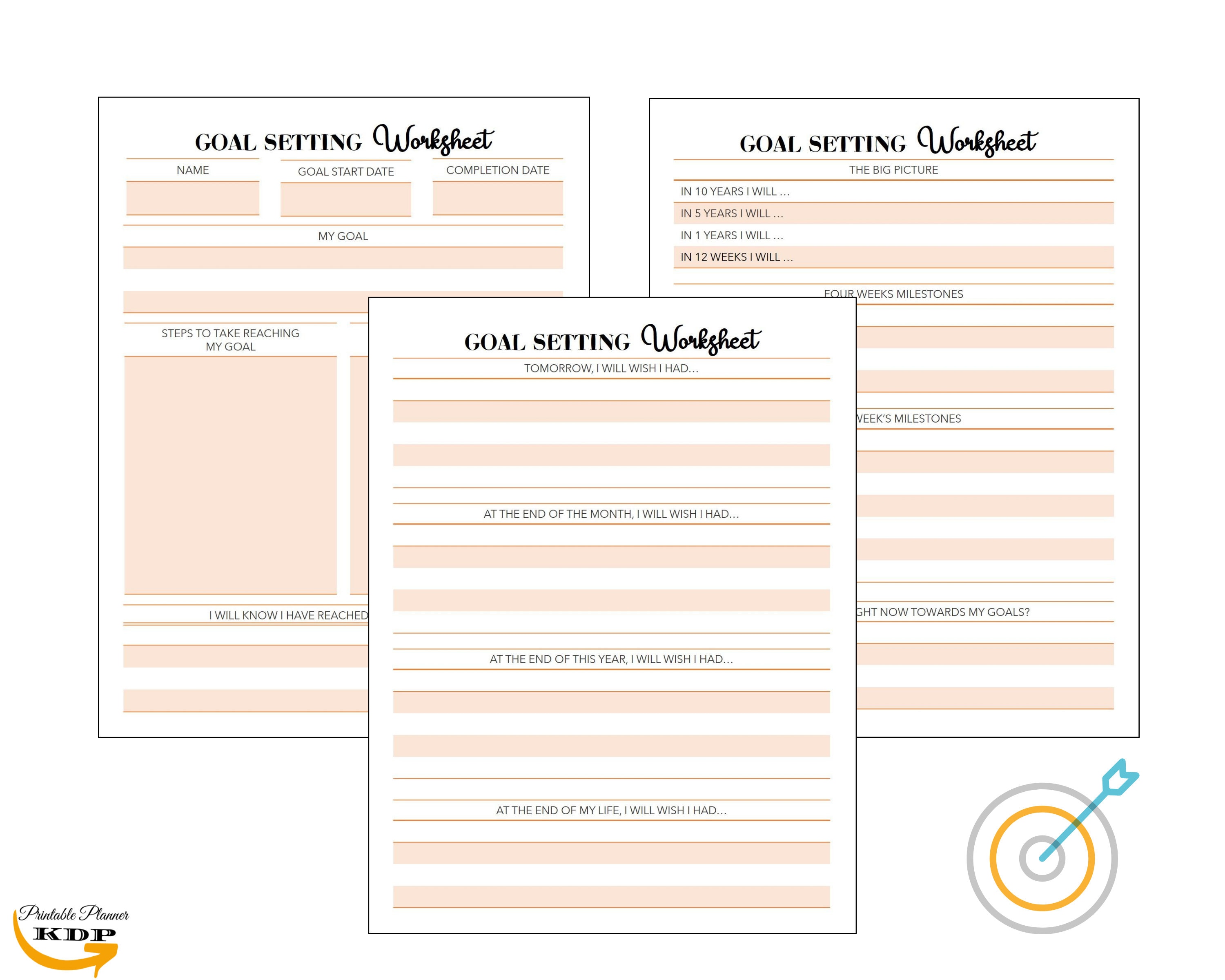 Goal Setting Planner & Journal Template Gorgeous Collection, Goal ...